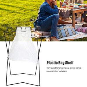 TOPINCN BBQ Picnic Portable Trash Bag Rack Foldable Iron Wire Frame 33gallon Trash Bag Holder Iron Wire Folding Shelf