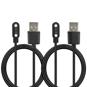 reeyear smart watch magnetic charger cord [2 pack], 2 pin 3.3ft usb fast charging cable fits for yamay sw021/023 yamay/willful/letsfit id205l id205u id205s