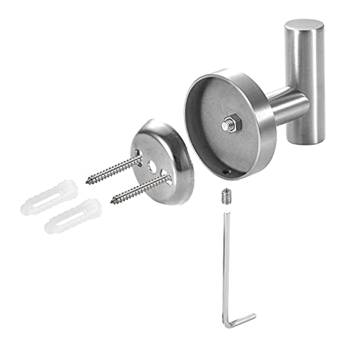 sagetta Nickel Bath Towel Hooks Robe Hook Holder, SUS 304 Stainless Steel Wall Mounted Heavy Duty Robe Hook Holder for Bathroom Bedroom Kitchen Garage Hotel, 2 Pack Brushed Nickel