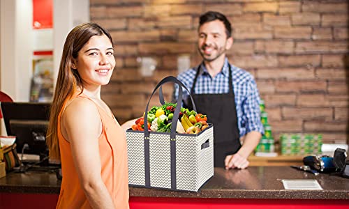 NERUB Reusable Grocery Shopping Bags Heavy Duty Grocery Tote Bags with Reinforced Bottom Foldable Large Reusable Shopping Bags for Groceries (3 Pack)