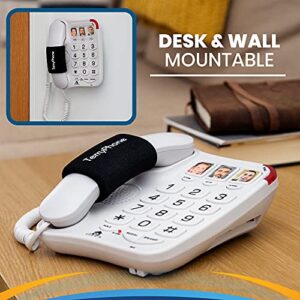 Big Button Phone for Seniors - Corded Landline Telephone - One-Touch Dialling for Visually Impaired - Amplified Ringer with Loud Speaker for Hearing Impaired, Ergonomic Non-Slip Grip