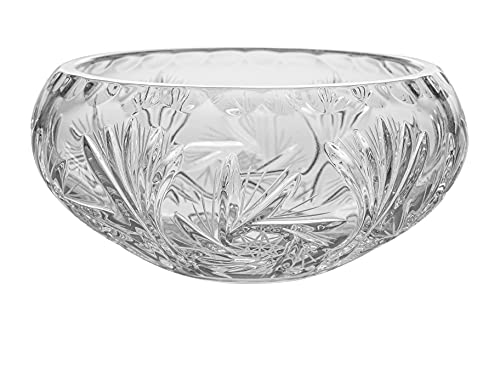 Bowl - Hand Cut Crystal - Glass - 4.6 Diameter - for - Candies - Nuts - Chocolate - Small - Made in Europe - By Barski, Clear