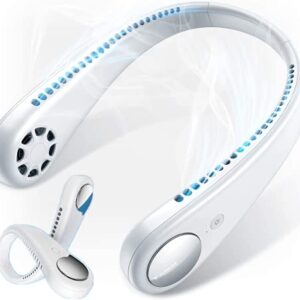 LESHIDA ICEFANHUB Portable Neck Fan Personal Work 2000 mAh 5~8 Hours Turnable White 360°Flexible