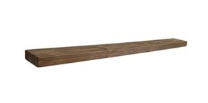 joel's antiques floating wall shelf - 72-inch wood decor & long shelf for fireplace mantel, bookshelf, & farmhouse - wall-mounted rustic stand, wooden hanging display - medium brown, 72" x 6" x 2"