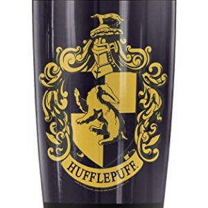 Logovision Harry Potter Hufflepuff Crest Stainless Steel Tumbler 20 oz Coffee Travel Mug/Cup, Vacuum Insulated & Double Wall with Leakproof Sliding Lid | Great for Hot Drinks and Cold Beverages