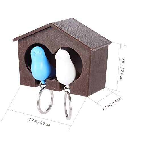 BESPORTBLE 1 Set Birdhouse Keychain Holder Wall Mount Bird Nest Key Ring Wall Hanger Key Chains Rack Organizer Coffee/Bird Random Color