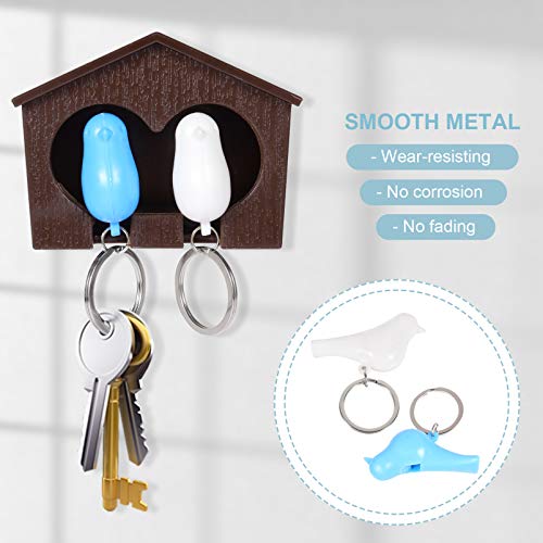 BESPORTBLE 1 Set Birdhouse Keychain Holder Wall Mount Bird Nest Key Ring Wall Hanger Key Chains Rack Organizer Coffee/Bird Random Color