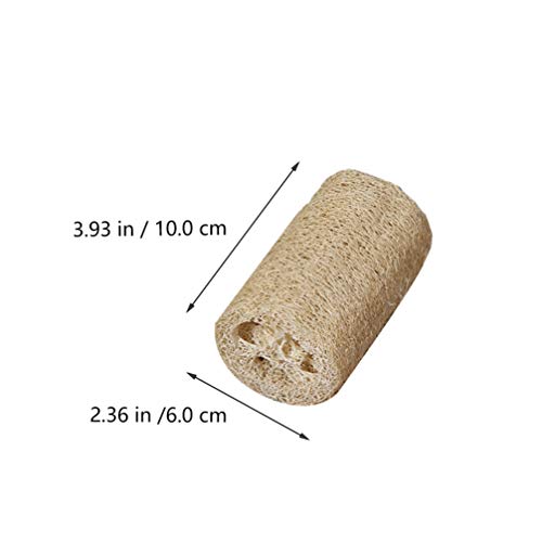 POPETPOP Bunny Chew Toys 3Pcs Hamster Chew Toys Natural Loofah Hamster Gnawing Treats Teeth Grinding Toys for Gerbil Rat Guinea Pig Chinchilla 10CM Rabbit Toys Loofah