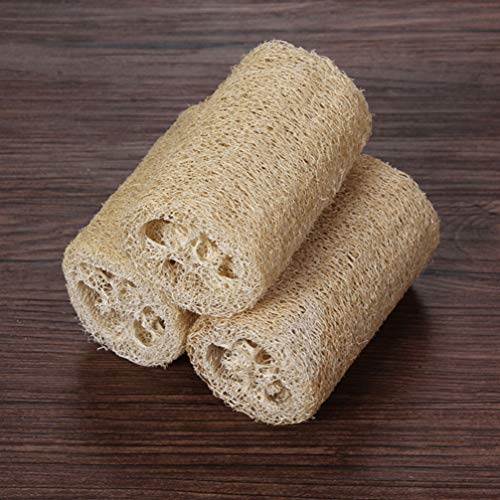 POPETPOP Bunny Chew Toys 3Pcs Hamster Chew Toys Natural Loofah Hamster Gnawing Treats Teeth Grinding Toys for Gerbil Rat Guinea Pig Chinchilla 10CM Rabbit Toys Loofah