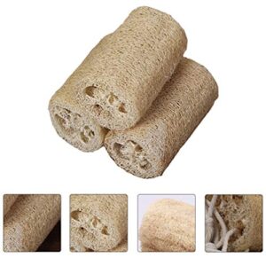 POPETPOP Bunny Chew Toys 3Pcs Hamster Chew Toys Natural Loofah Hamster Gnawing Treats Teeth Grinding Toys for Gerbil Rat Guinea Pig Chinchilla 10CM Rabbit Toys Loofah