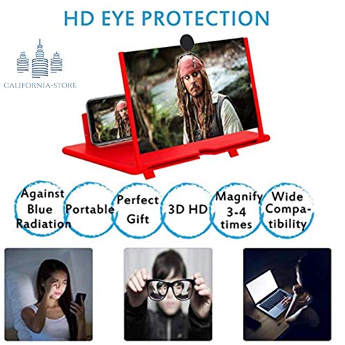 Screen Magnifier 2021 Newest Version, for Movies, Videos, Gaming, Compatible with Most Phones (Black)