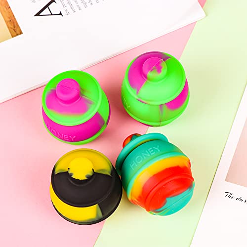 PIAOPIAONIU 8 Pcs Silicone Honey Pots 35ml Silicone Wax Container Non Stick Multi Use Storage Jars for Cosmetic,Lotion,Cream,Bead,etc Multi Color Randomly