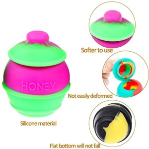 PIAOPIAONIU 8 Pcs Silicone Honey Pots 35ml Silicone Wax Container Non Stick Multi Use Storage Jars for Cosmetic,Lotion,Cream,Bead,etc Multi Color Randomly