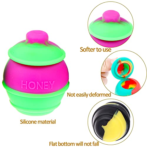 PIAOPIAONIU 8 Pcs Silicone Honey Pots 35ml Silicone Wax Container Non Stick Multi Use Storage Jars for Cosmetic,Lotion,Cream,Bead,etc Multi Color Randomly