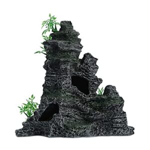 Mairuker Aquarium Mountain View Rock Landscaping Decorations, Fish Tank Thematic Ornaments [Large Sizes]