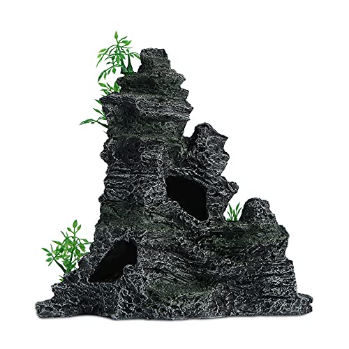 Mairuker Aquarium Mountain View Rock Landscaping Decorations, Fish Tank Thematic Ornaments [Large Sizes]