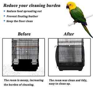 SYOOY 3 Pieces Birdcage Seed Catcher Bird Cage Cover Nylon Mesh Net Skirt Guard for Parrot Parakeet Macaw African Round Square Cage Adjustable Durable Breathable Washable Material