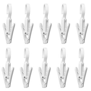 zrm&e 10pcs laundry hooks clip white plastic clothes pegs towel socks hanging pegs laundry hangers store drapery clips