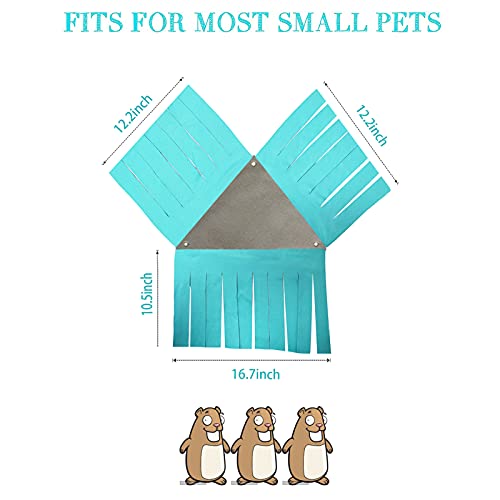 JCOLUSHI 3 Sides Small Animal Corner Hideout, 2Pcs Guinea Pig Hideout, Corner Fleece Forest Hideout for Guinea Pigs, Ferrets, Chinchillas, Hedgehogs, Hamster, Dwarf Rabbits, Grey, Blue, Grey, Green