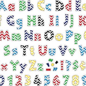 Barker Creek Letter Pop-Out Set of 3, 4" Chevron, Mixed-Design, 255 Upper and Lowercase Letters, Numbers, and Punctuation Marks in Each of 3 Designs, 765 Characters Total (4303)