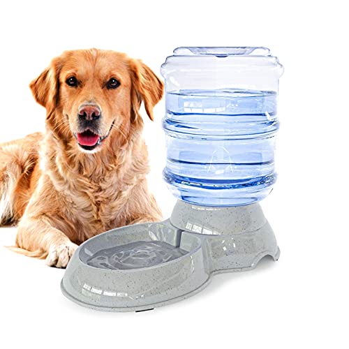 Pet Water Dispenser Station, 3 Gallon/11L Replenish Pet Waterer for Big Dog Cat Animal, Automatic Gravity Water Drinking Fountain Bottle Bowl Dish Stand (3 gallons)