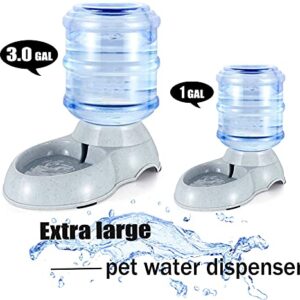 Pet Water Dispenser Station, 3 Gallon/11L Replenish Pet Waterer for Big Dog Cat Animal, Automatic Gravity Water Drinking Fountain Bottle Bowl Dish Stand (3 gallons)