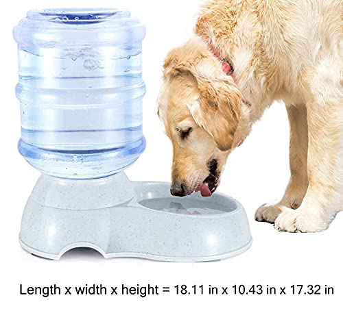 Pet Water Dispenser Station, 3 Gallon/11L Replenish Pet Waterer for Big Dog Cat Animal, Automatic Gravity Water Drinking Fountain Bottle Bowl Dish Stand (3 gallons)