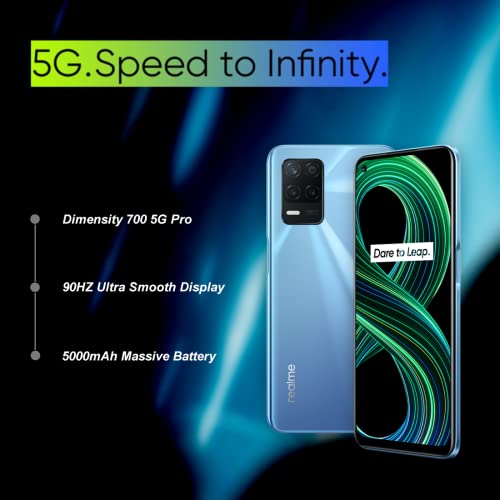 Realme 8 5G Dual SIM 64GB ROM + 4GB RAM (GSM Only | No CDMA) Factory Unlocked 5G/LTE Smartphone (Supersonic Blue)-International Version