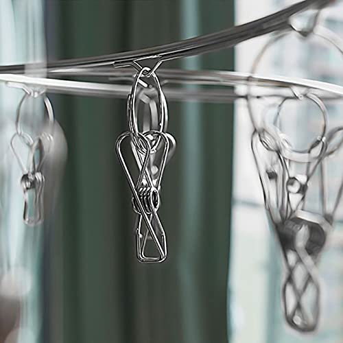 Onlup Rotating Sock Drying Rack, 40 Clips Underwear Bra Drying Rack, 4mm Thick Stainless Steel Laundry Hanger