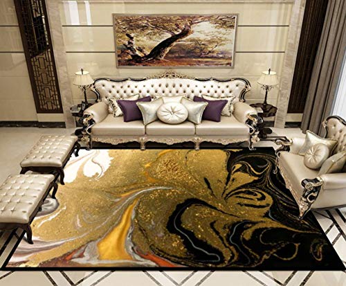 Gold marbling Texture Design Golden Marble Pattern Fluid Art Rugs Soft Non-Slip Indoor Outdoor Living Room Bedroom Kids Room Modern Home Decor Carpet Mat Yoga Mat Runner Rugs Doormat