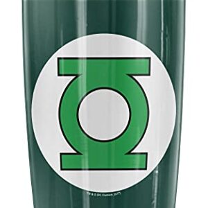 Green Lantern Classic Logo Stainless Steel Tumbler 20 oz Coffee Travel Mug/Cup, Vacuum Insulated & Double Wall with Leakproof Sliding Lid | Great for Hot Drinks and Cold Beverages