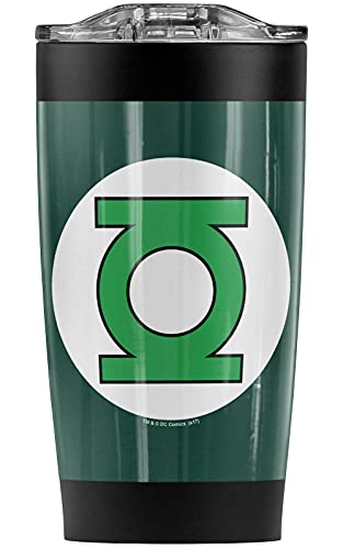 Green Lantern Classic Logo Stainless Steel Tumbler 20 oz Coffee Travel Mug/Cup, Vacuum Insulated & Double Wall with Leakproof Sliding Lid | Great for Hot Drinks and Cold Beverages