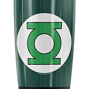 Green Lantern Classic Logo Stainless Steel Tumbler 20 oz Coffee Travel Mug/Cup, Vacuum Insulated & Double Wall with Leakproof Sliding Lid | Great for Hot Drinks and Cold Beverages