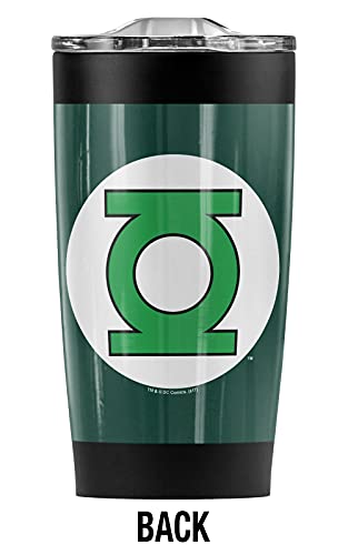 Green Lantern Classic Logo Stainless Steel Tumbler 20 oz Coffee Travel Mug/Cup, Vacuum Insulated & Double Wall with Leakproof Sliding Lid | Great for Hot Drinks and Cold Beverages