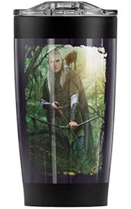 the lord of the rings legolas stainless steel tumbler 20 oz coffee travel mug/cup, vacuum insulated & double wall with leakproof sliding lid | great for hot drinks and cold beverages