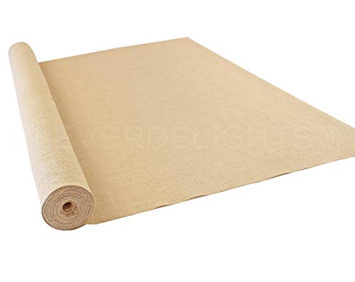 CleverDelights 36" Premium Burlap Roll - 25 Yards - Finished Edges - Tight Weave Natural Jute Burlap Fabric