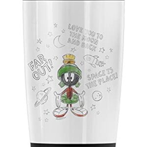 Logovision Looney Tunes Marvin The Martian Moon & Back Stainless Steel 20 oz Travel Tumbler, Vacuum Insulated & Double Wall with Leakproof Sliding Lid | Great for Coffee/Hot Drinks and Cold Beverages