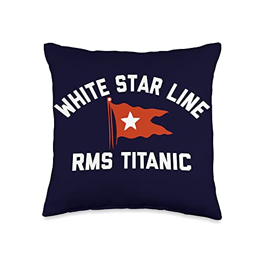 Titanic Gift, Book, and Shirt Company of Belfast White Star Line Titanic Throw Pillow, 16x16, Multicolor