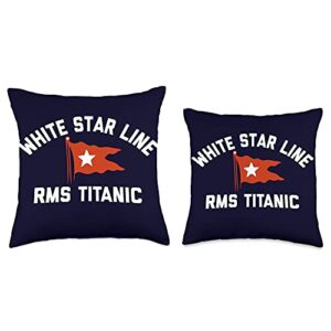 Titanic Gift, Book, and Shirt Company of Belfast White Star Line Titanic Throw Pillow, 16x16, Multicolor