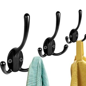 shelwe wall mounted black coat hooks 5 pack heavy duty single hook decorative for hanging coats backpack towel hat robe closet bag bathroom kitchen classroom