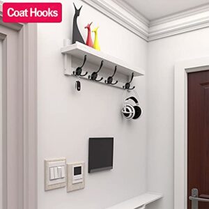 shelwe Wall Mounted Black Coat Hooks 5 Pack Heavy Duty Single Hook Decorative for Hanging Coats Backpack Towel Hat Robe Closet Bag Bathroom Kitchen Classroom