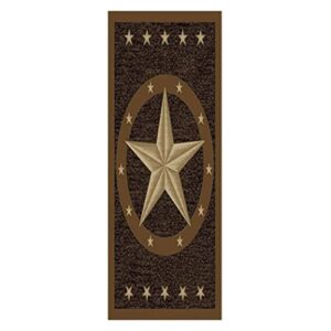 furnish my place 800 texas star cowboy area kids rug for playroom, bathroom & kindergarten classroom, floor mat, texas western star rustic, multicolor (2'2"x8')