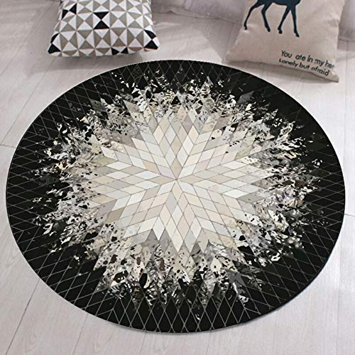 Round Area Rug, Washable Flannel Carpet Round Rugs for Corner Non-Slip Floor Mat Perfect for Bedroom Kitchens Dining Rooms