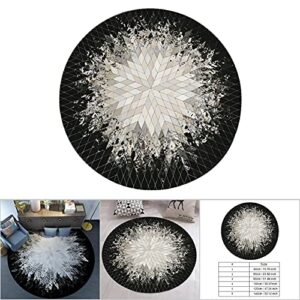 Round Area Rug, Washable Flannel Carpet Round Rugs for Corner Non-Slip Floor Mat Perfect for Bedroom Kitchens Dining Rooms