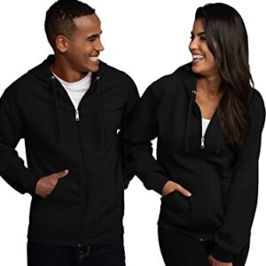 Fruit of the Loom Men's Eversoft Fleece Sweatshirts & Hoodies, Full Zip-Black Heather, X-Large