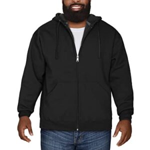 Fruit of the Loom Men's Eversoft Fleece Sweatshirts & Hoodies, Full Zip-Black Heather, X-Large