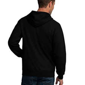 Fruit of the Loom Men's Eversoft Fleece Sweatshirts & Hoodies, Full Zip-Black Heather, X-Large