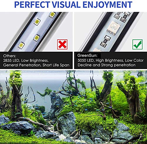 GreenSun LED Aquarium Light, Fish Tank Light with Remote Control, IP68 Submersible Waterproof Strip Bar Light,RGB Color Changing, 3.8 Watts 11inch/28cm