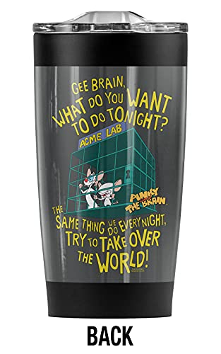 Logovision Pinky and the Brain The World Stainless Steel Tumbler 20 oz Coffee Travel Mug/Cup, Vacuum Insulated & Double Wall with Leakproof Sliding Lid | Great for Hot Drinks and Cold Beverages