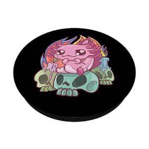 Pastel Goth Axolotl Creepy Cute Occult Kawaii PopSockets Swappable PopGrip